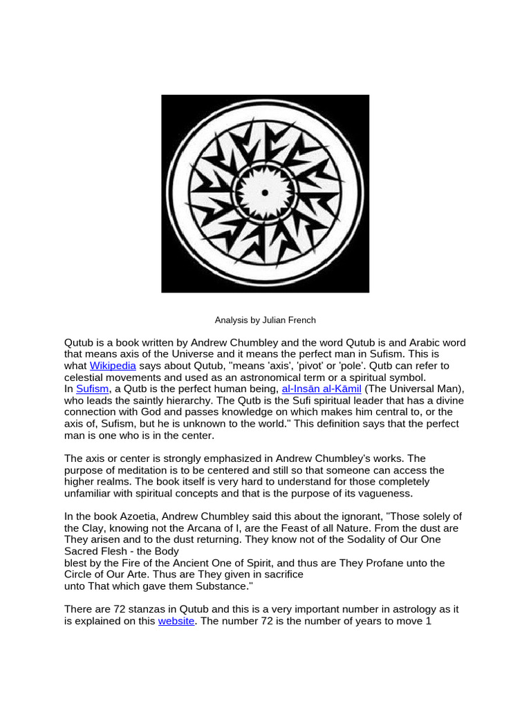 A Detailed Understanding Qutub, by Andrew Chumbley | PDF