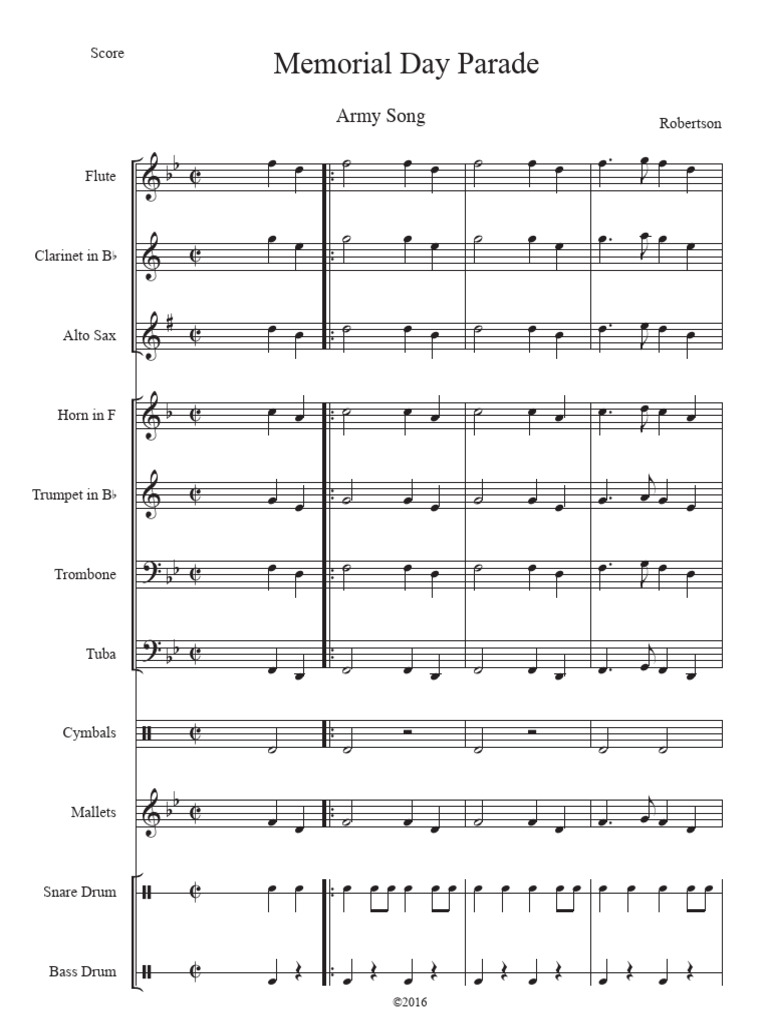 Memorial Day Parade: Army Song | PDF | Instruments de musique | Aérophones