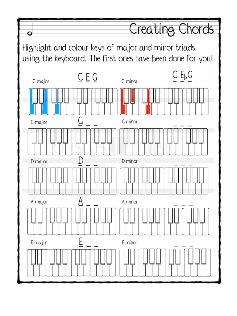 Creating Chords: CEG CE G | PDF | Musical Keys | Elements Of Music