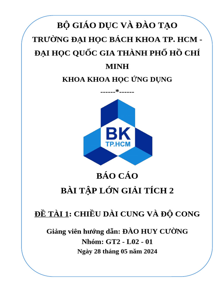 Báo Cáo BTL GT2 Nhóm 1 - L02 | PDF