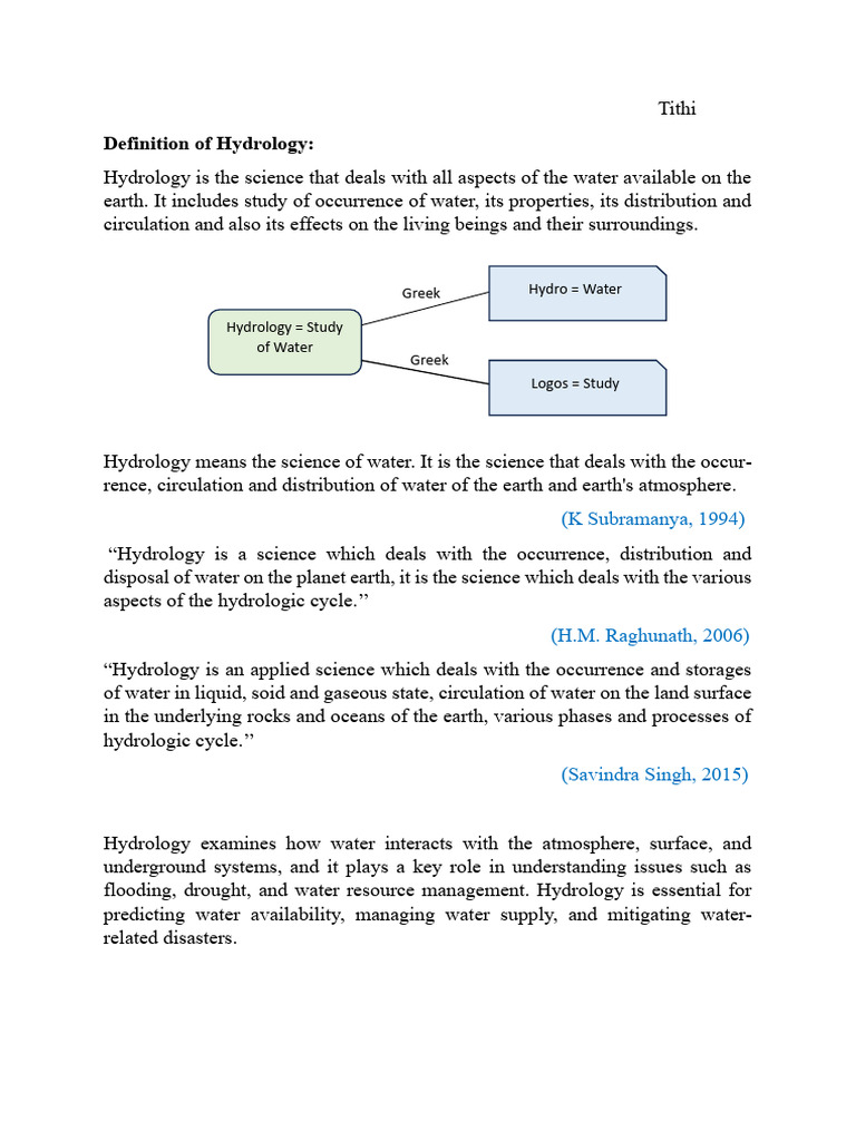 1.definition and Concept of Hydrology | PDF | Hydrology | Flood