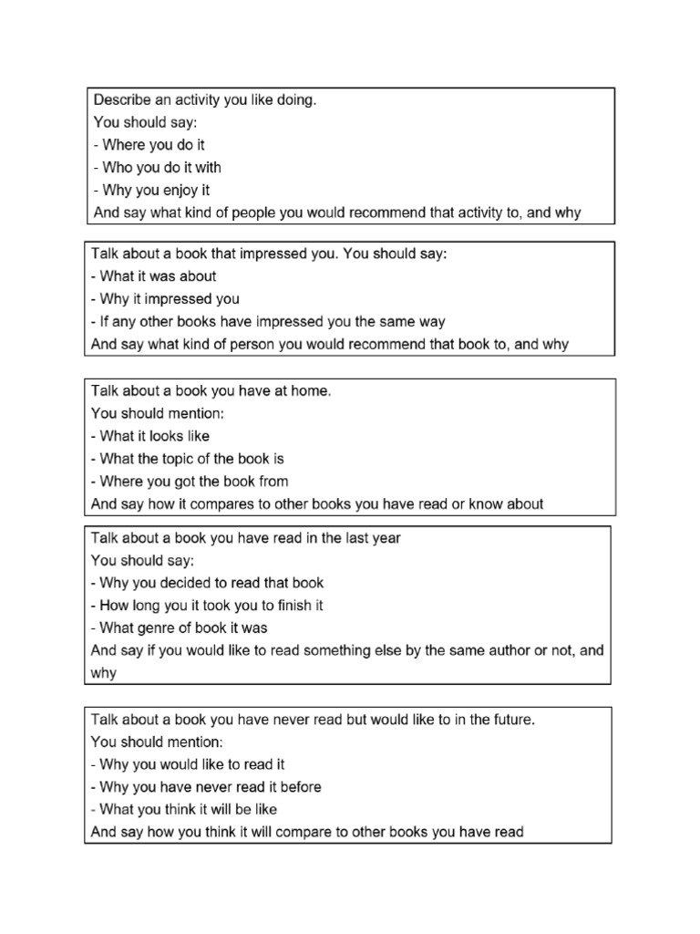 Speaking Task 2 | PDF