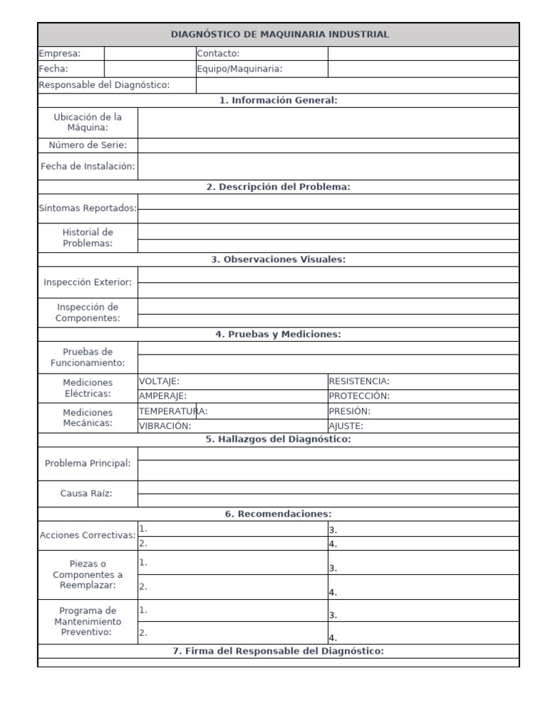 Formato de Diagnostico | PDF
