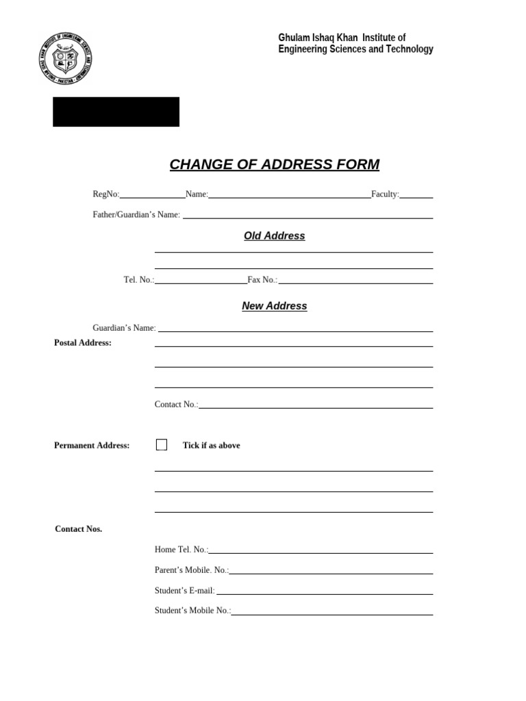 Change of Address Form for Students | PDF