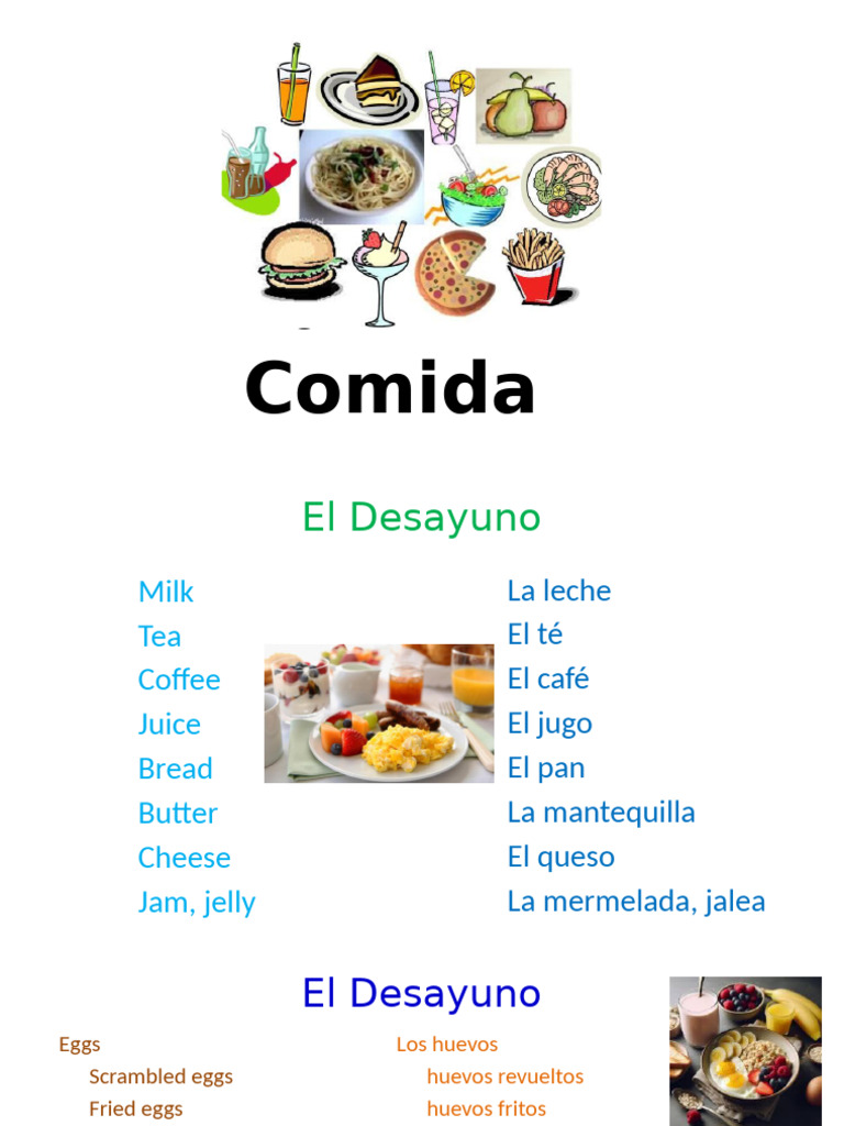 La Comida | PDF | Alimentos | Cocina