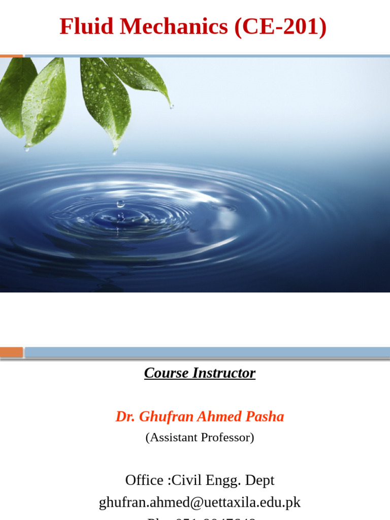 Lecture 1 Fluid Properties | PDF | Viscosity | Fluid Dynamics