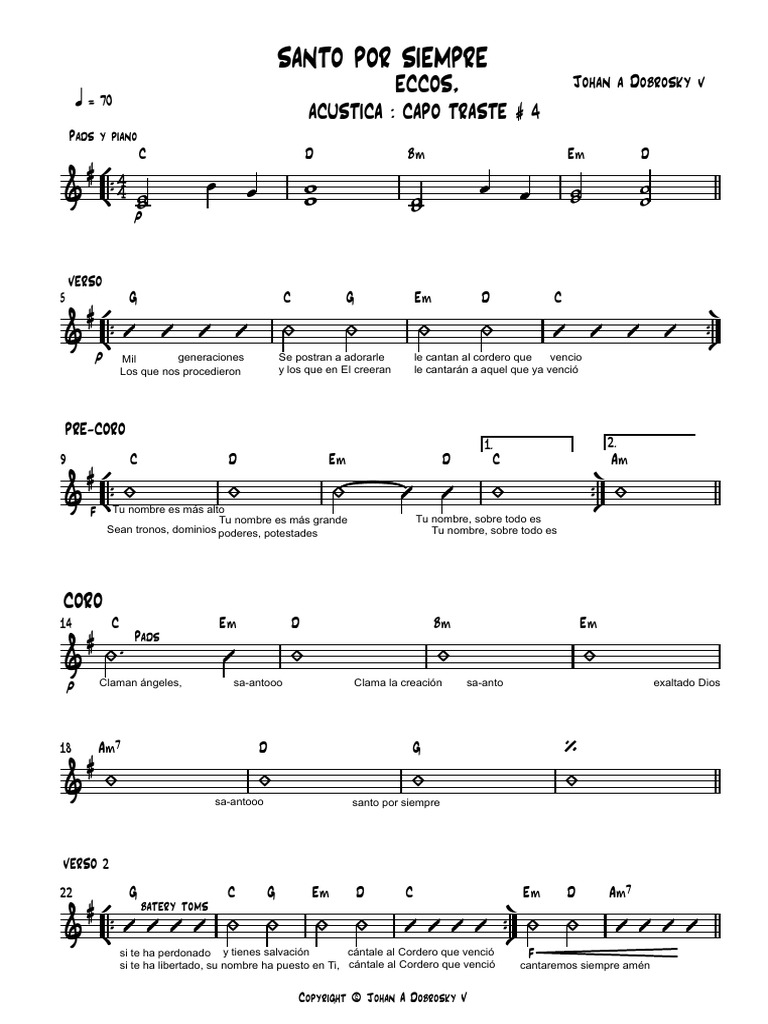 Santo Por Siempre Eccos G M Acustica Capo # 4 | PDF