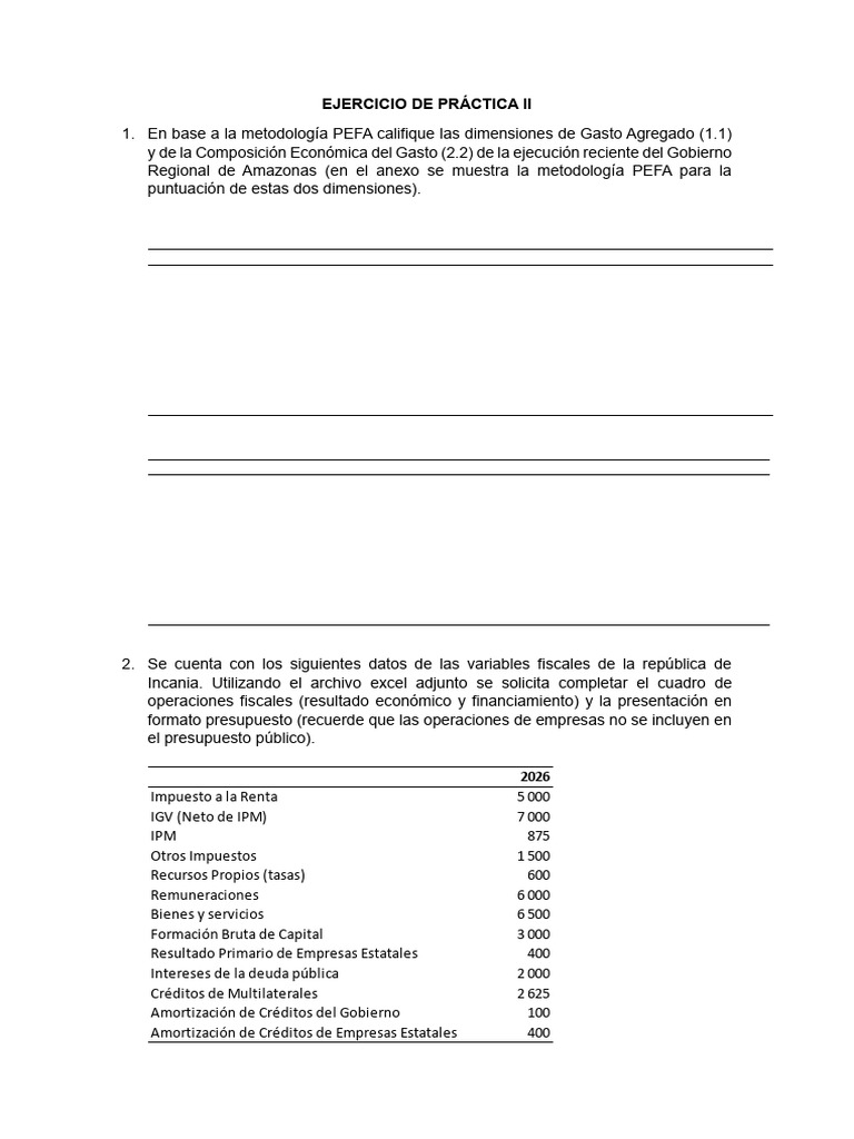 Ejercicio Practica II 2025 | PDF | Producto Interno Bruto | Deuda gubernamental