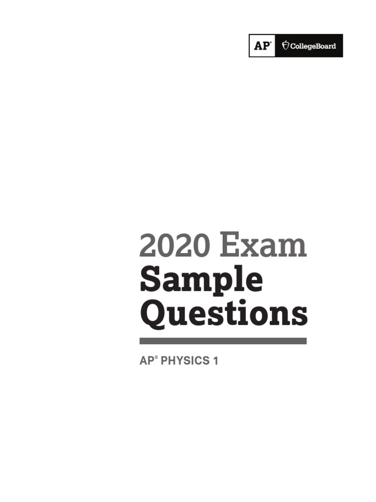Ap Physics 1 Sample 2020 | PDF | Force | Pendulum