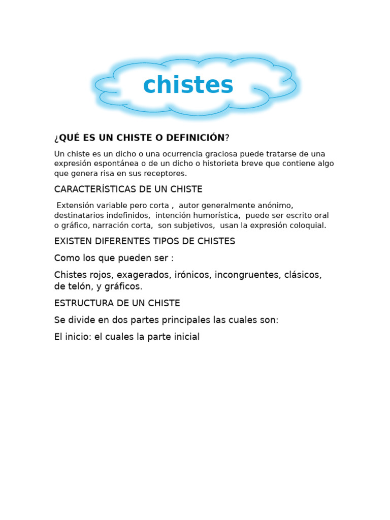 Definición y características del chiste | PDF