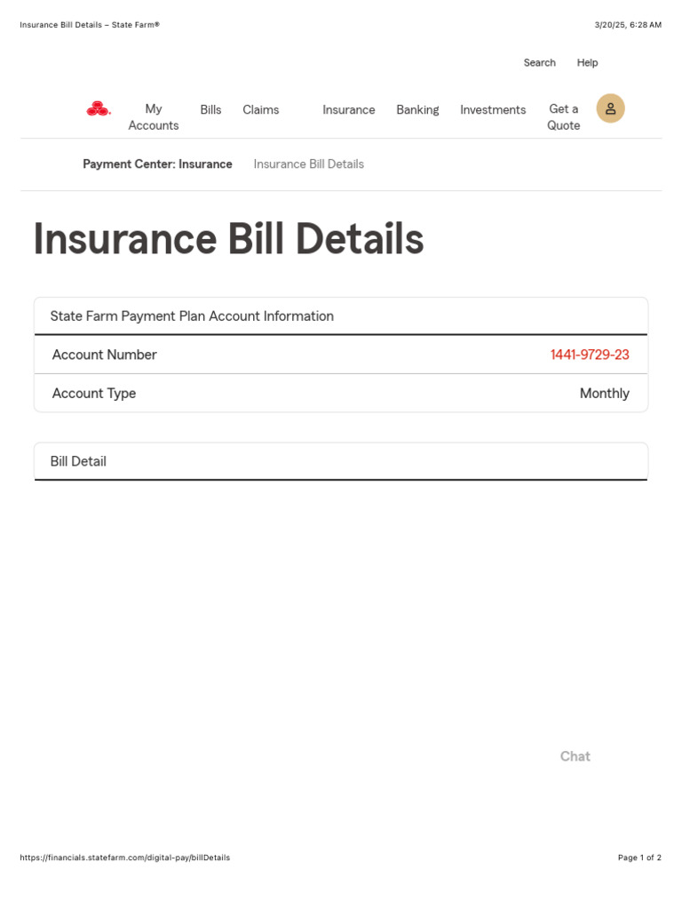 State Farm Insurance Bill Details | PDF