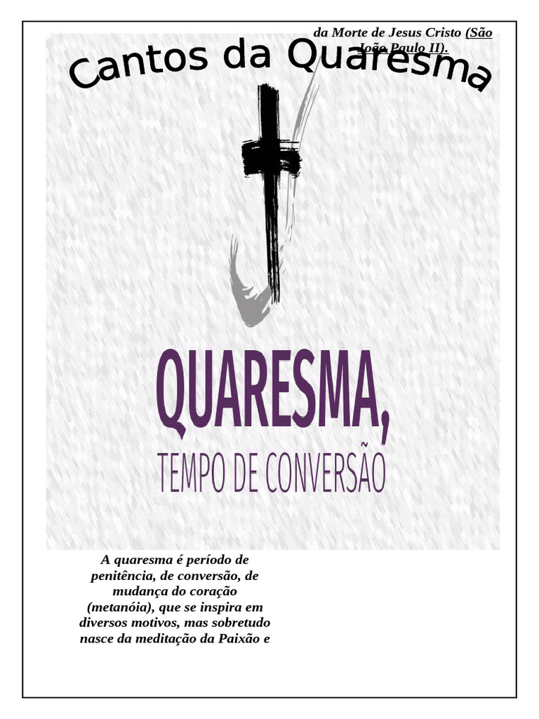 Cantos Da Quaresma | PDF | Pecado | Amor
