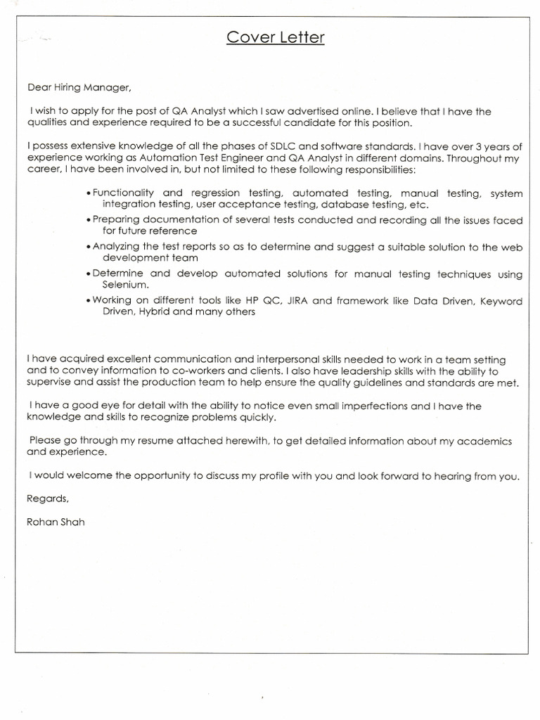 Cover Letter | PDF