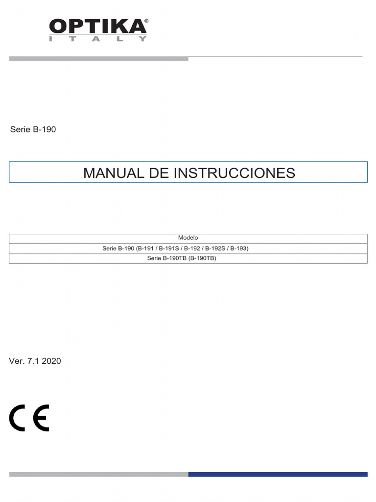 Optika b 190 b 190tb Manual (1) | PDF | Óptica | Reciclaje