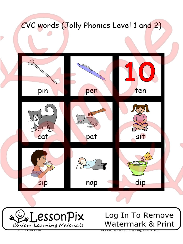 Jolly Phonics CVC Words List | PDF