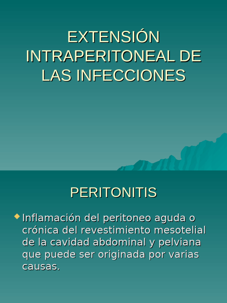 Infeciones Peritoneales | PDF | Peritoneo | Especialidades Medicas