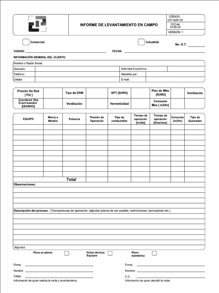 Informe Levantamiento en Campo | PDF