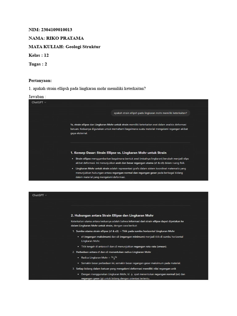 RIKO PRATAMA - 2304109010013 - Tugas 2 Geologi Struktur | PDF