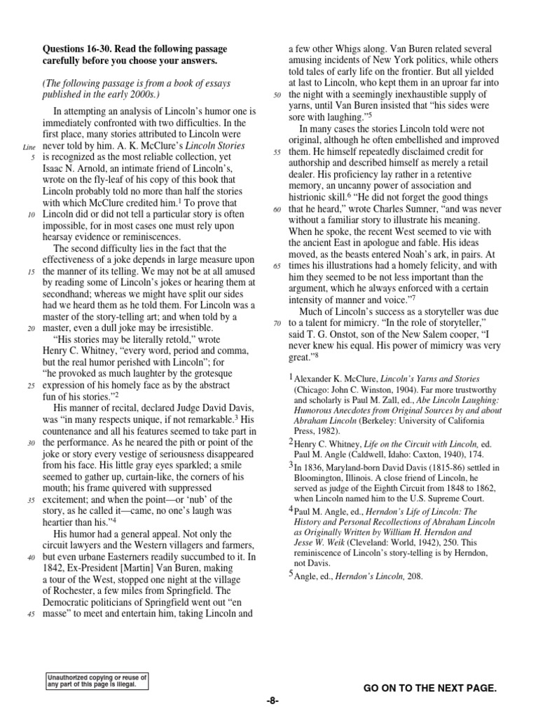 Lincoln's Humor (08) Footnotes | PDF | Abraham Lincoln | Jokes