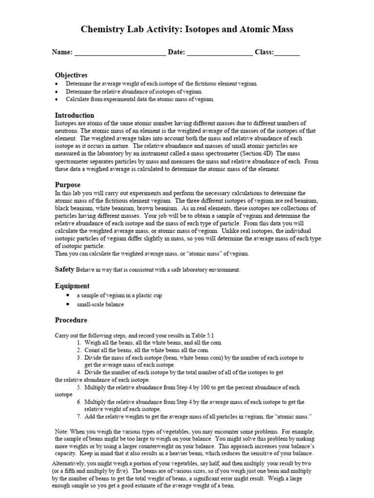 Isotopes and Atomic Mass (1) (1) | PDF | Isotope | Chemical Elements