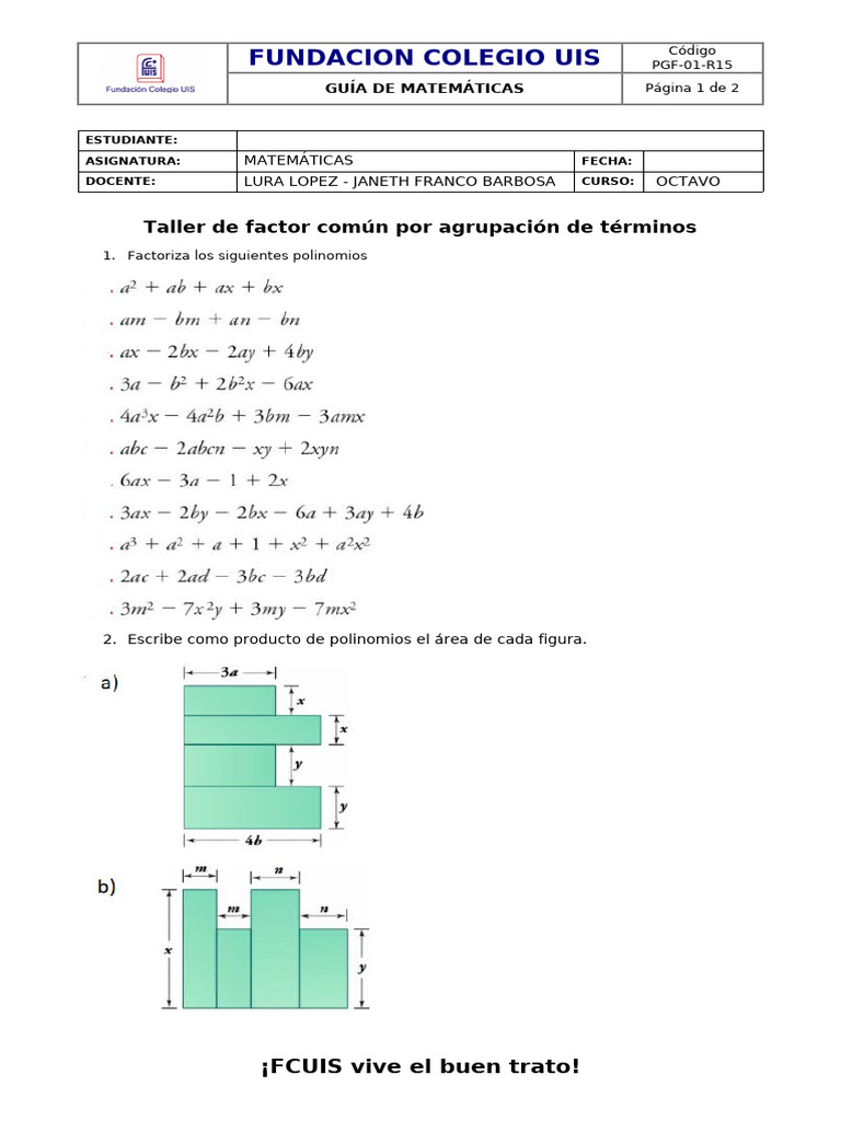 Factor Común Por Agrupación | PDF