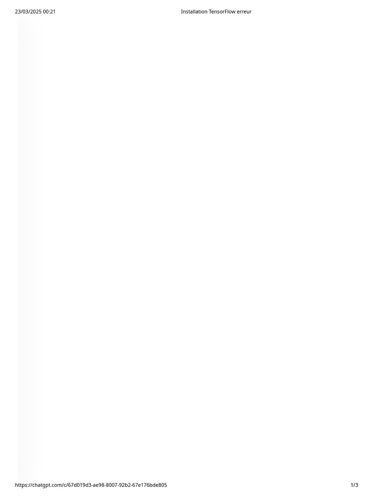 Installation TensorFlow Erreur | PDF