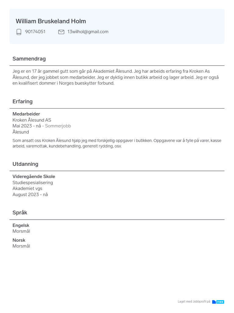 FINN CV William Bruskeland Holm (4) 241212 171557 | PDF