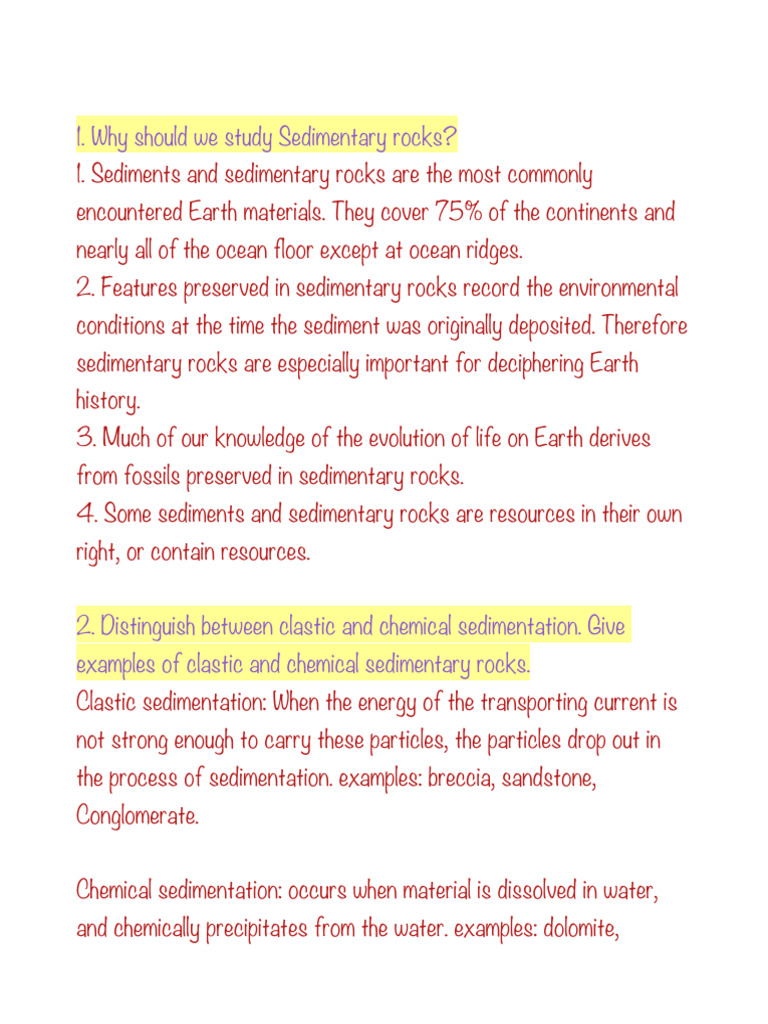 Understanding Sedimentary Rocks and Processes | PDF | Sedimentary Rock ...