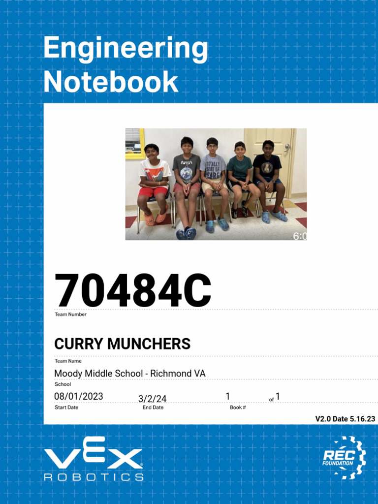 Curry Munchers - VEXIQ Digital Notebook - Template v2.1 | PDF | Gear ...