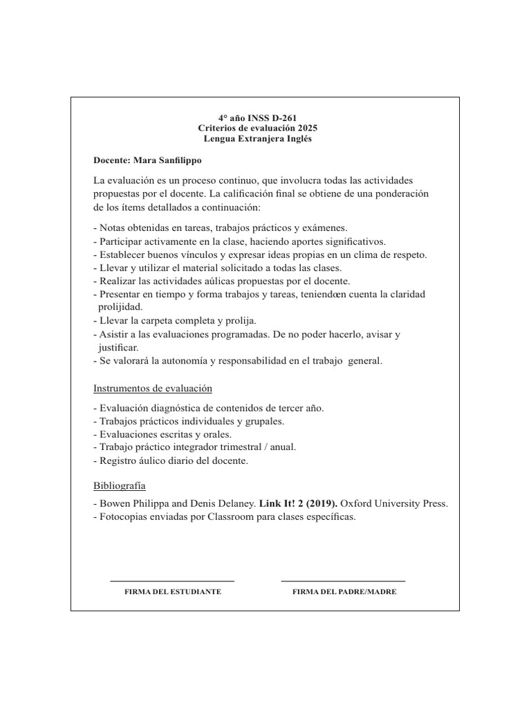 4a - Criterios de Evaluaci-N 2025 | PDF