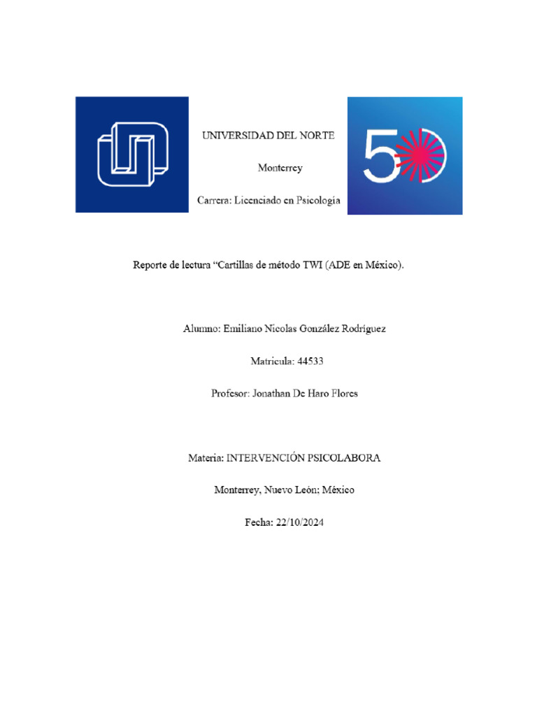 Cartillas de Método TWI | PDF