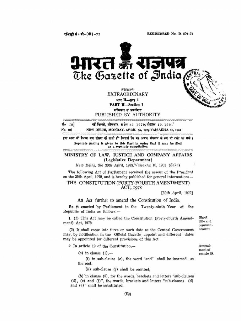 Constitution 44th Amendment ACt | PDF | Writ | Habeas Corpus