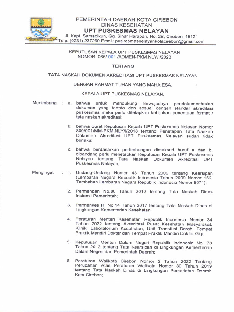 (001) SK TATA NASKAH NELAYAN 2023 | PDF