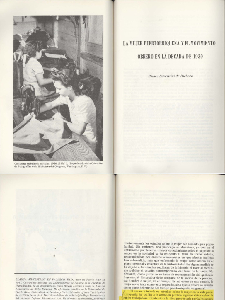 6 La Mujer Puertorrique A y El Movimiento Obrero en La D Cada de 1930 | PDF | Economias | Labor