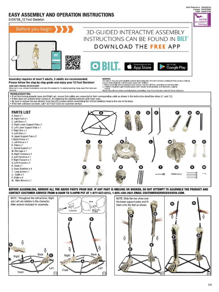 12 FT Skeleton Instructions | PDF
