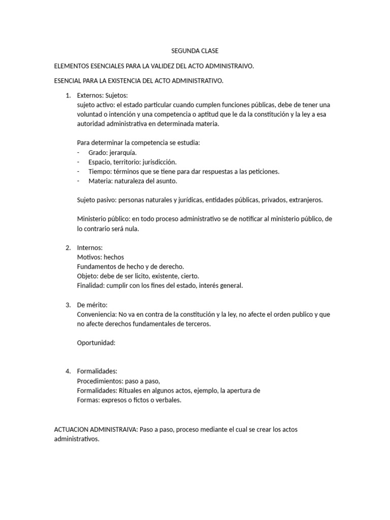 Validez del Acto Administrativo: Claves Esenciales | PDF | Debido al ...