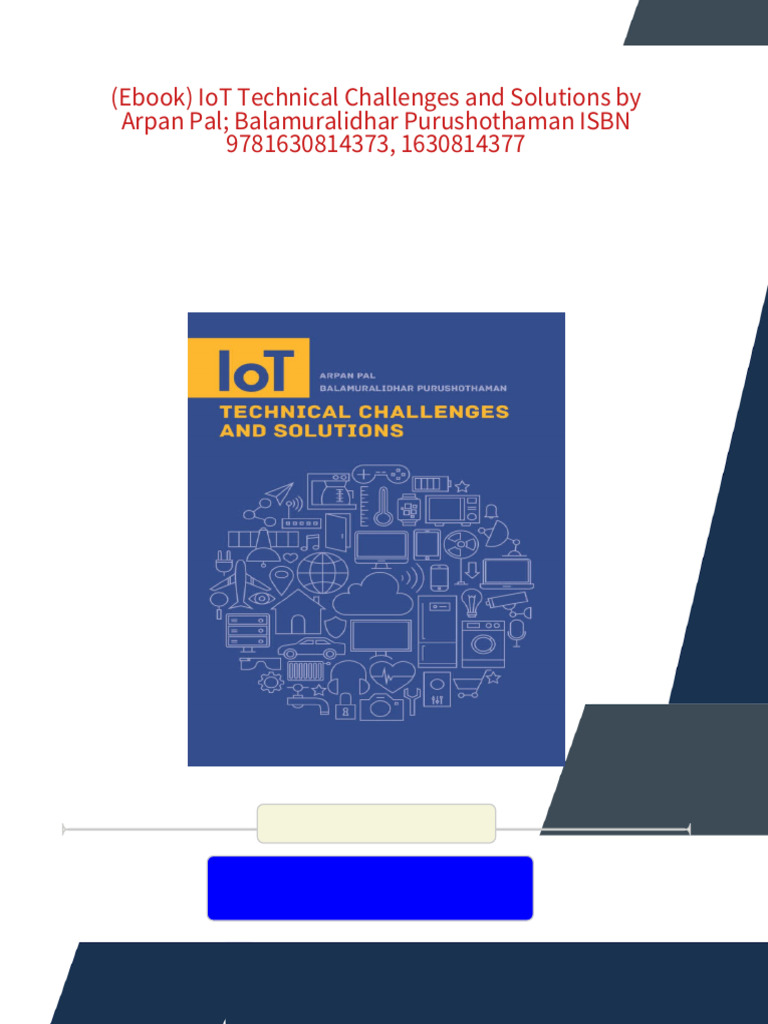 (Ebook) Iot Technical Challenges and Solutions by Arpan Pal ...
