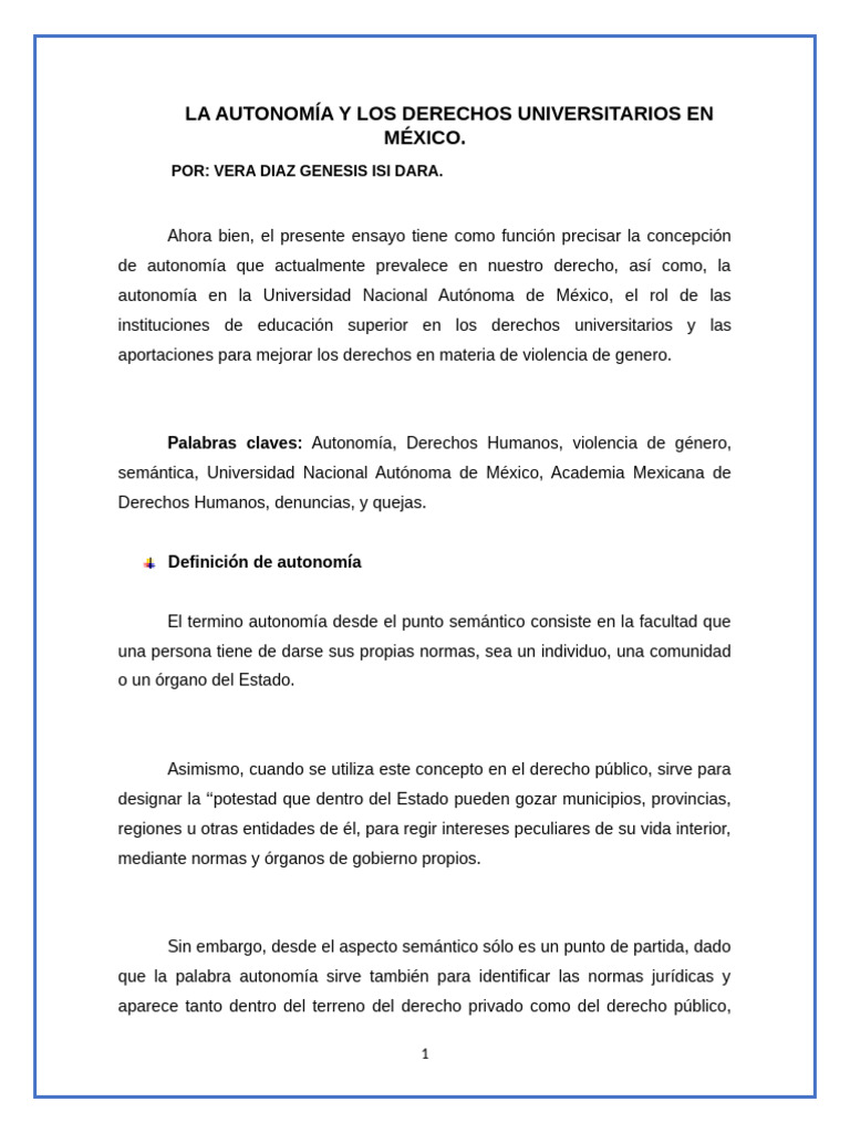 Autonomía y Derechos Universitarios en México | PDF | Derechos ...