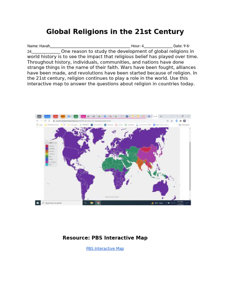 Global Religions in The 21st Century Interactive Map | PDF