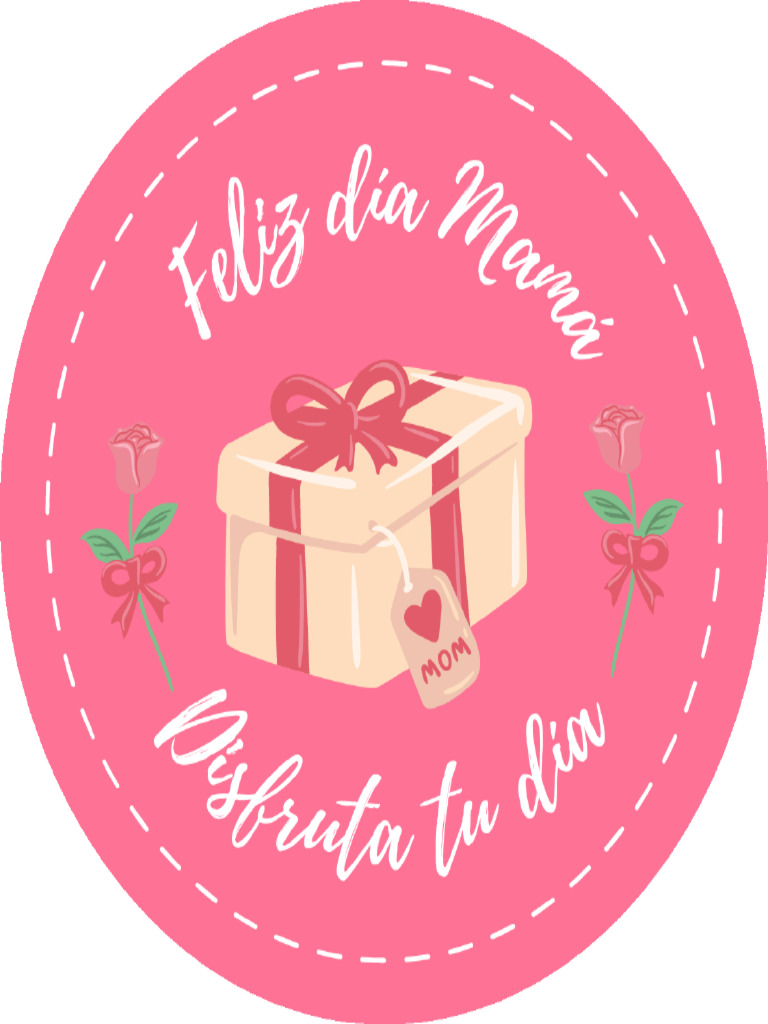 Sticker Circular Feliz Día Mama Rosado | PDF
