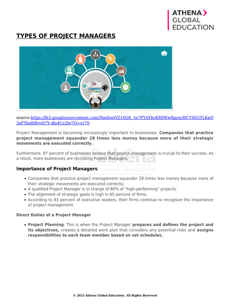Types of Project Managers | PDF | Project Management | Expert
