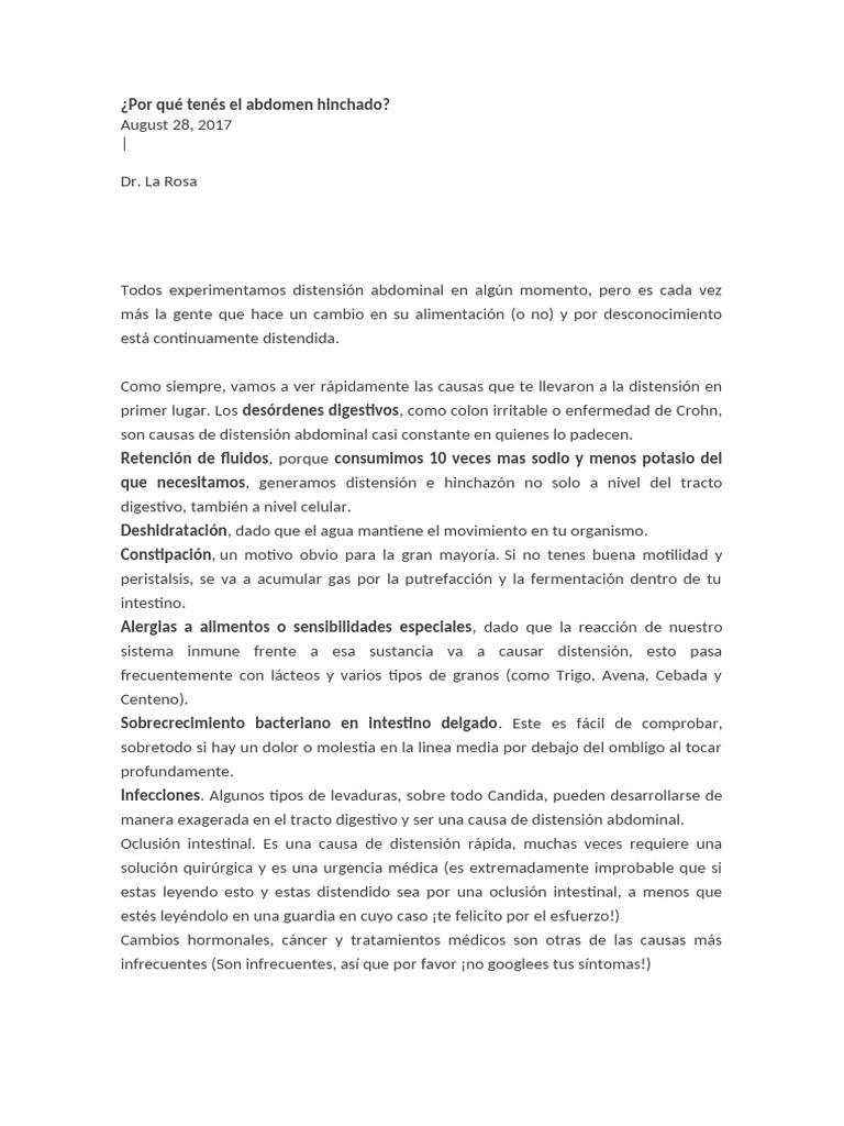 DR de La Rosa Abdomen Hinchado | PDF | Gastroenterología | Enfermedades ...