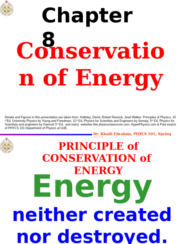 Chapter 8 - Conservation of Energy | PDF | Force | Potential Energy