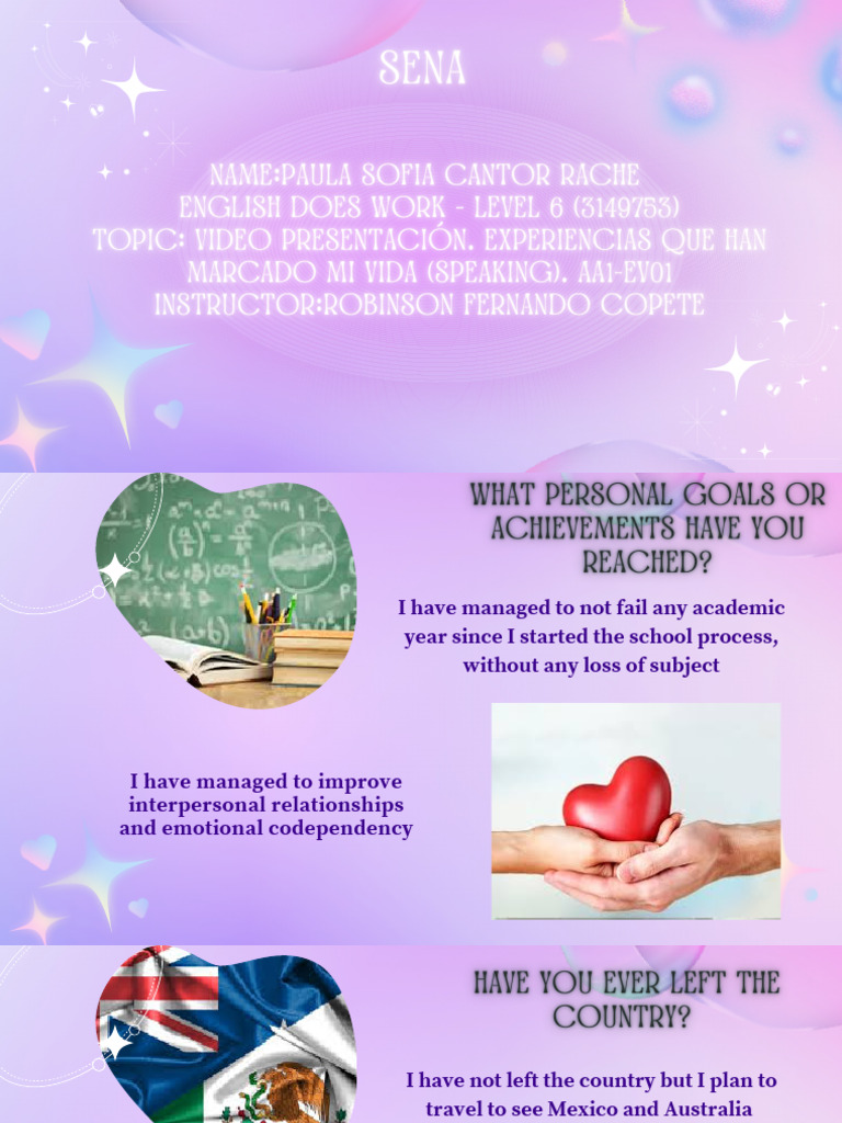 Video Presentación. Experiencias Que Han Marcado Mi Vida (Speaking) - AA1-EV01 | PDF