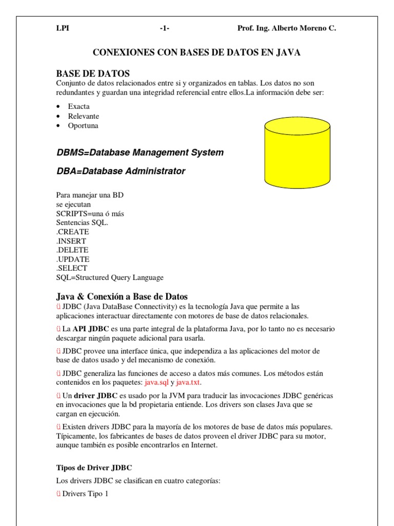 Conexiones Con Bases de Datos en Java | PDF | Java (lenguaje de ...