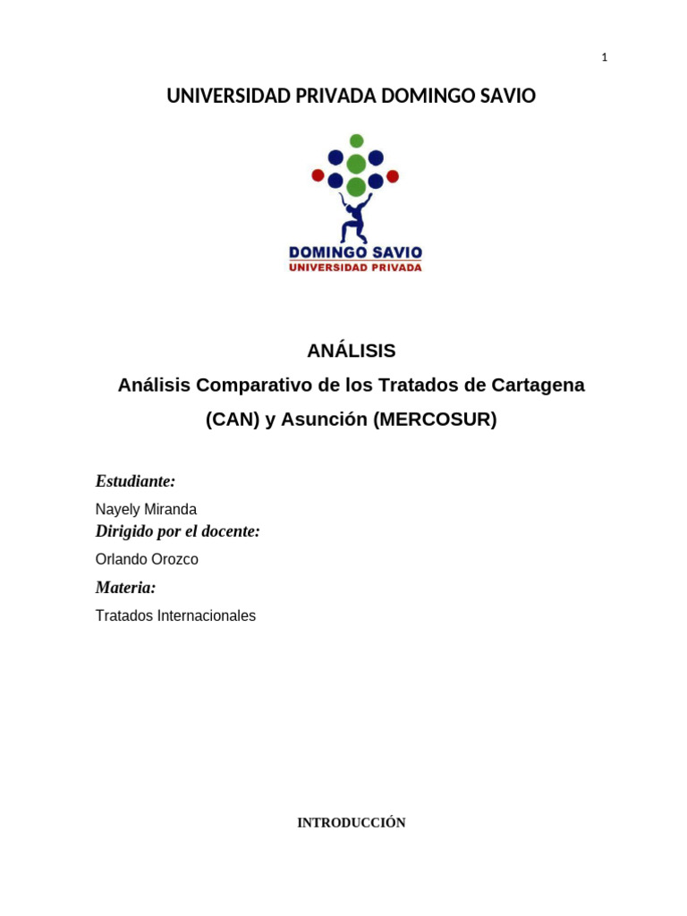 Actividad 1 (Analisis Naye) | PDF | Comunidad andina | Américas