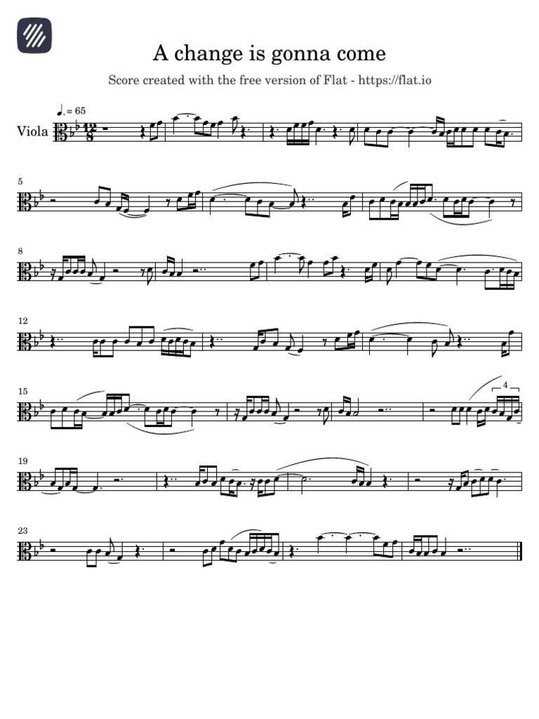 A Change Is Gonna Come - Violin Score | PDF