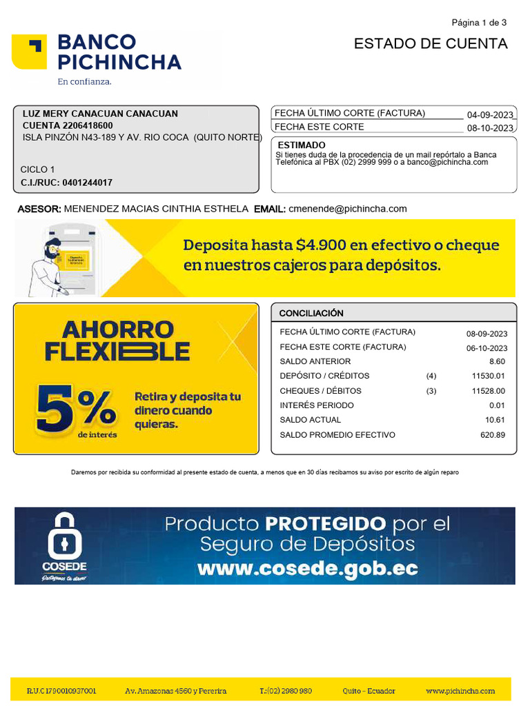 Estados de Cuentas - Septiembre | PDF | Bancario