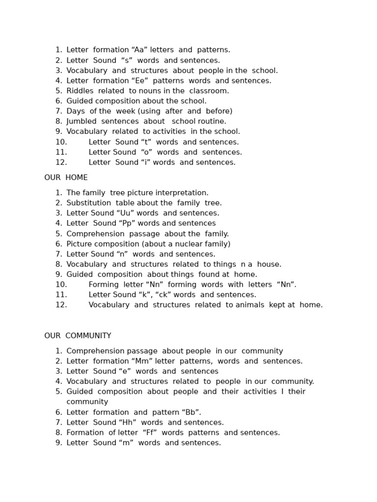 Our Home and Some Vocabulary | PDF