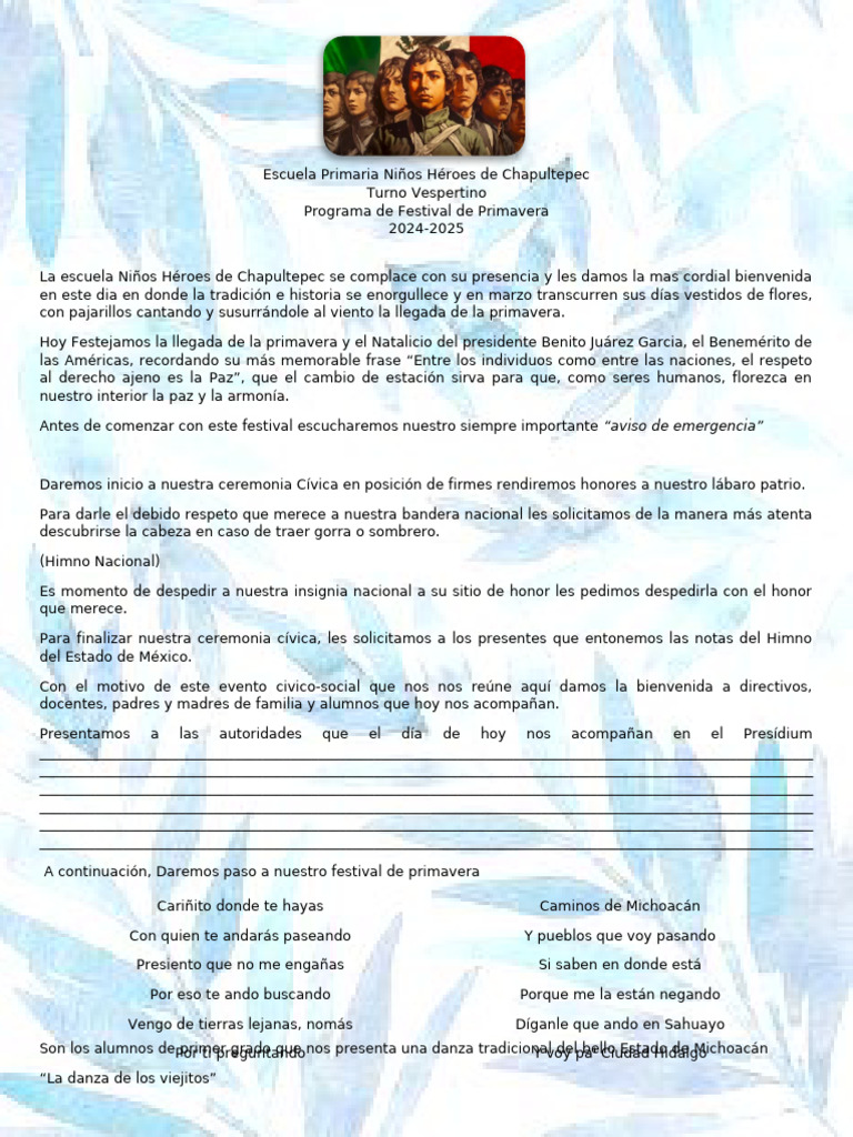 Programa de Primavera 2025 | PDF